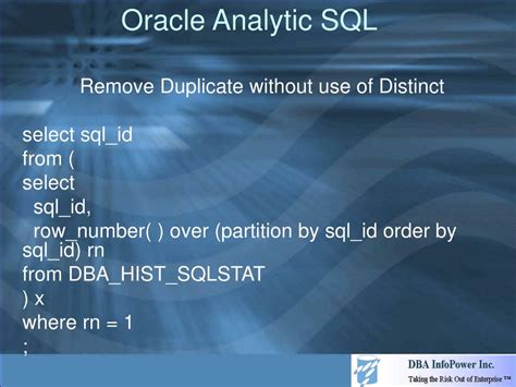 Ppt Oracle Analytic Sql Powerpoint Presentation Free Download Id611145