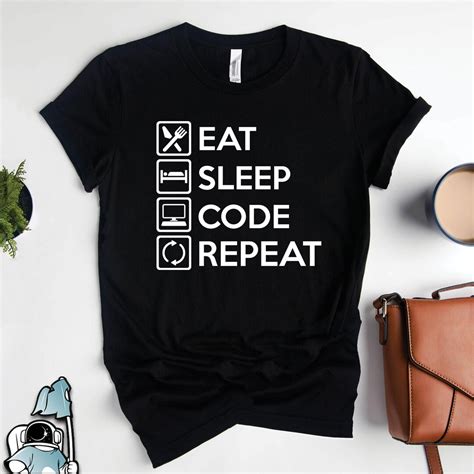 Eat Sleep Code Shirt Coding Shirts Programming Shirts Computer Coding Programming Ts