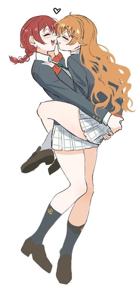 Two Anime Characters Hugging Each Other With Their Arms Around One