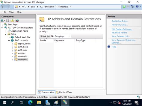 Windows Server 2022 IIS IP And Domain Ristrictions Server World
