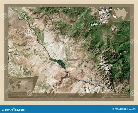 Nakhchivan Azerbaijan High Res Satellite Labelled Points Of Cities Stock Illustration