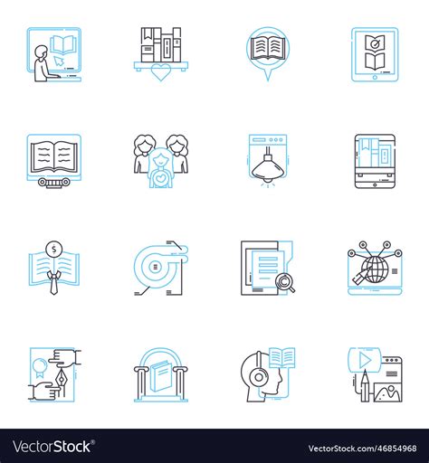 Advertising Linear Icons Set Marketing Campaign Vector Image