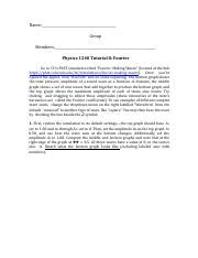 Exploring Fourier Waves PhET Simulation Tutorial Course Hero