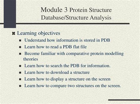 ppt module 3 protein structure database structure analysis powerpoint