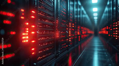 A 3d Illustration Of Multiple Databases Organized In Relational Tables Against A Server Room