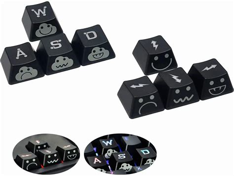 تعویض کلاهک‌های پیکانی Wasd با روکش Uv دارای نور پس‌زمینه نمایه Oem برای کیبورد مکانیکی بازی