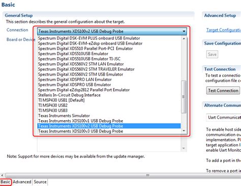 CCS TMS F D Cannot Select Emulator Device XDS V USB Debug Probe Is The Only Choice