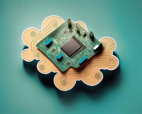 Premium Ai Image A Computer Chip With A Cloudshaped Circuit Board Symbolizing T