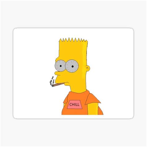 Stickers And Grip Tape Vinyl Bart Simpsonweed Cannabis Smoking Sticker