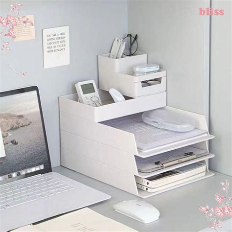 BLISS Stackable File Rack Book Shelf File Organizer A File Storage Tray Fashion Papers Rack