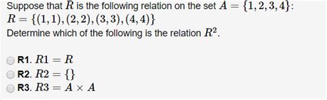 Solved Suppose That R Is The Following Relation On The Set A Chegg Com