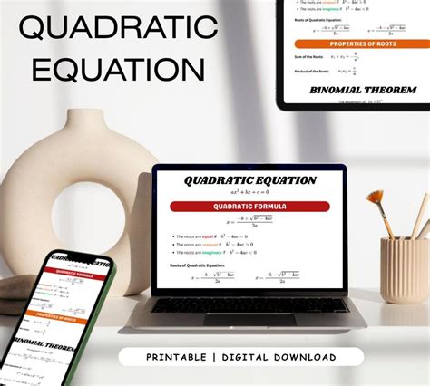 Quadratic Formula And Binomial Theorem Poster Math Printable Study Guide Algebra Wall Art For Quadratic Formula And Binomial Theorem Poster Math Printable Study Guide Algebra Wall Art For