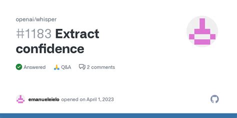 Extract Confidence Openai Whisper Discussion GitHub