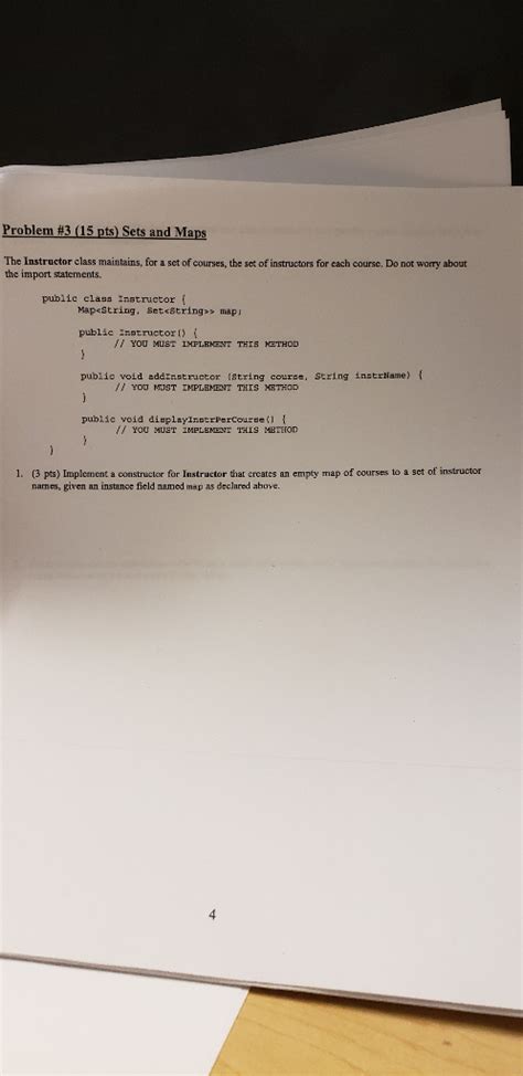 Solved Problem 3 15 Pts Sets And Maps The Instructor