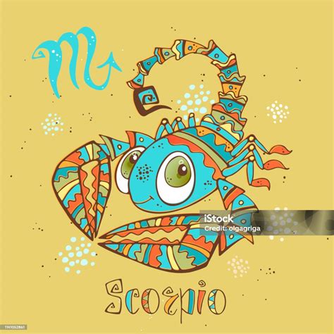 어린이 별자리 아이콘입니다 아이 들을 위한 조디악 전갈 자리의 기호입니다 벡터 만화 캐릭터와 같은 점성술 기호입니다 0명에 대한 스톡 벡터 아트 및 기타 이미지 Istock