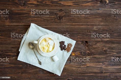 마시멜로와 쿠키를 하트 모양의 핫 초콜릿 발렌타인 데이 축하 탑 뷰 카피 스페이스 2월에 대한 스톡 사진 및 기타 이미지 2월 갈색 겨울 Istock