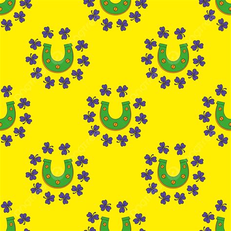 Handdrawn Clover Pattern On Yellow Background Typography Shirt