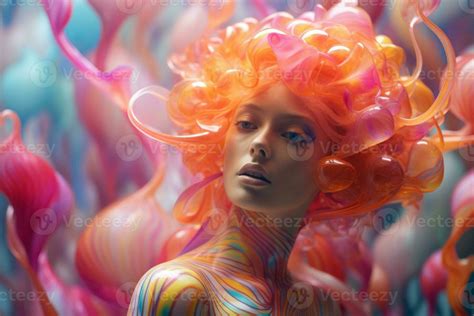 An Abstract Image Featuring Tasteful Pseudo Nude Poses That Reflect The Mental Exploration Of