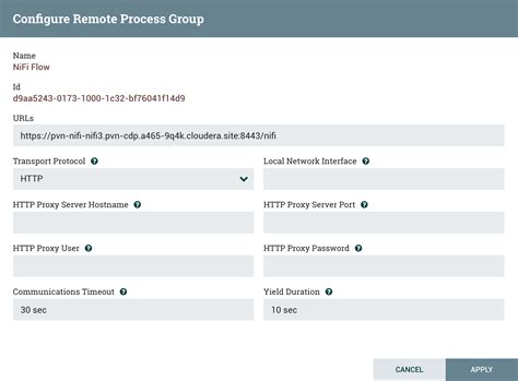 how to configure nifi s2s from local machine to cd cloudera