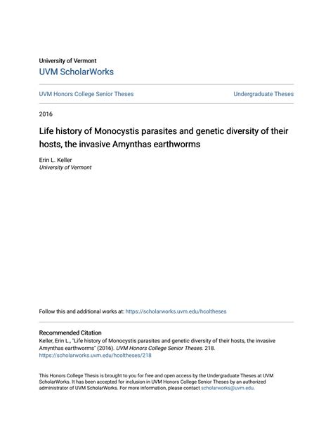 Solution Life History Of Monocystis Parasites And Genetic Diversity Of