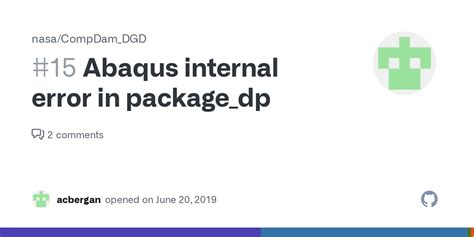 Abaqus Internal Error In Packagedp · Issue 15 · Nasacompdamdgd · Github