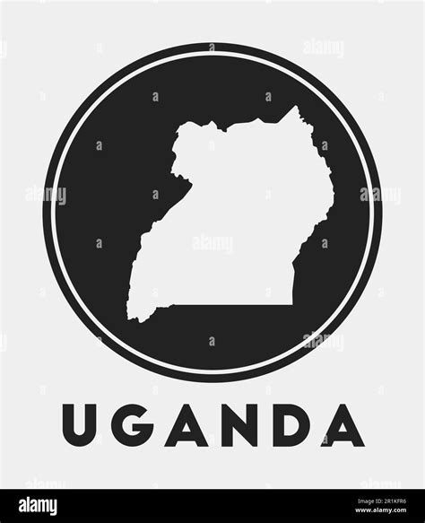 Uganda Icon Round Logo With Country Map And Title Stylish Uganda