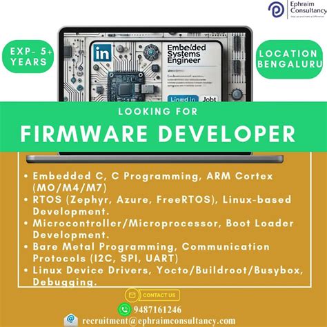 Hiring Firmware Developer In Bengaluru 5 Years Exp Apply Now