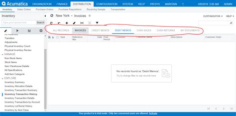 Acumatica Divide Results Into Tabs In View Inquiry Generic Inquiry