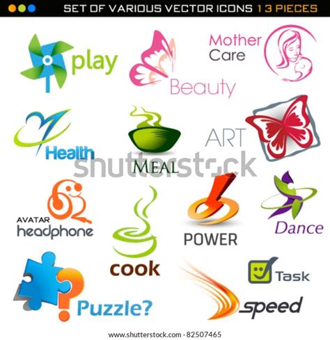 Icons Set 13 Vector Pieces Stock Vector Royalty Free 82507465