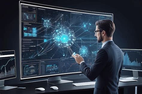 Big Data Analytics With Ai Technology Data Analyst Analyzing And