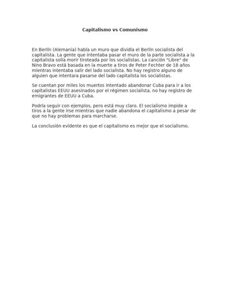 Capitalismo Vs Comunismo Pdf