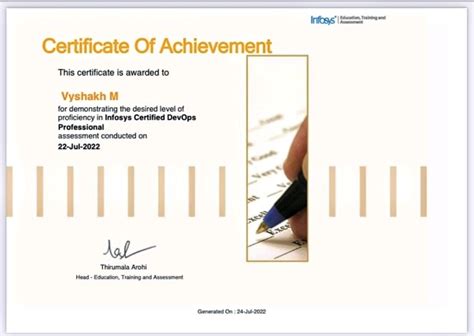 Vyshakh M Nambiar On Linkedin Certified In Devops Professional On 24th July 2022