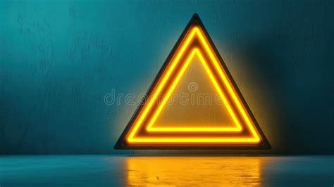 Warning Triangle Symbol In Yellow With Bold Black Outline Glowing