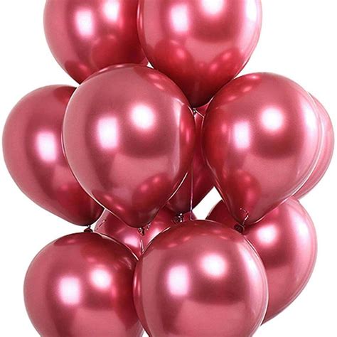 20 Bexigas Balões Metalizados Cor Vermelho 10 Polegadas Elo7
