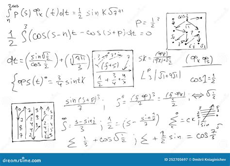 Mathematical And Scientific Math Formula Vector Symbols And Icon Stock