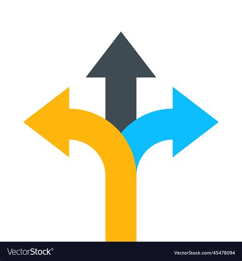 3 Way Decision Opportunity Option Arrow Three Way Vector Image
