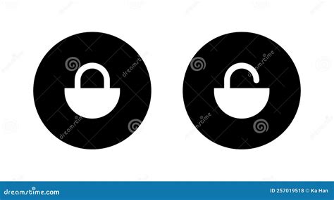 Lock And Unlock Padlock Button Icon Vector In Clipart Style Stock Vector Illustration Of