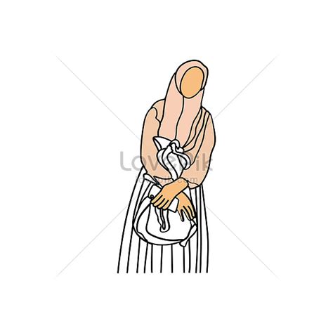 여자 포즈 라인 아트 스타일 일러스트 무료 다운로드 Lovepik