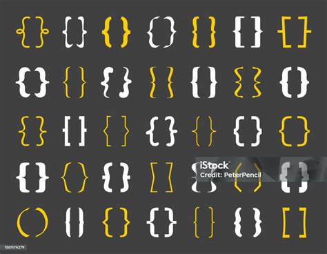 Text Brackets Abstract Vector Icon Set Braces Curly Brackets Stock Illustration Download Image