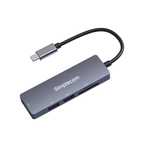 Simplecom Ch255 Usb C 5 In 1 Multiport Adapter 3 Port Usb A Hub With Sd Microsd Card Reader