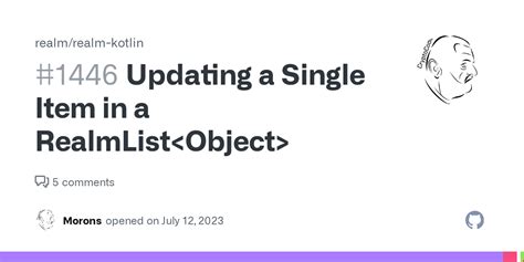 Updating A Single Item In A Realmlist · Issue 1446 · Realmrealm