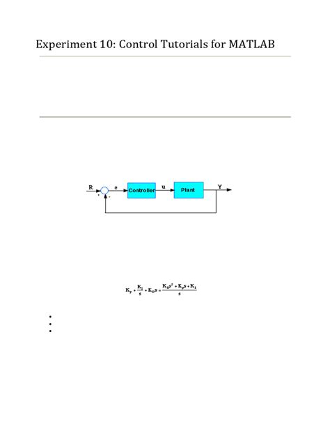 Exp 10 Matlab Tutorial Pid Pdf