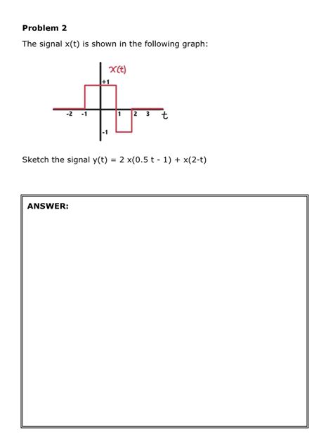 solved problem 2 the signal x t is shown in the following
