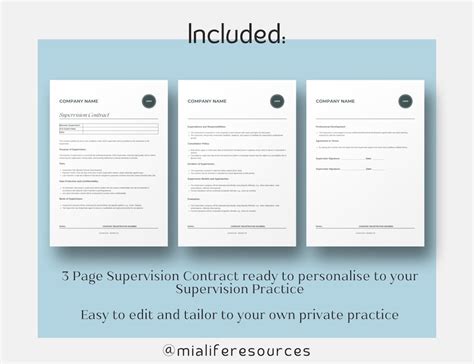 Clinical Supervision Contract Private Practice Resources For Therapy Counsellor Tools