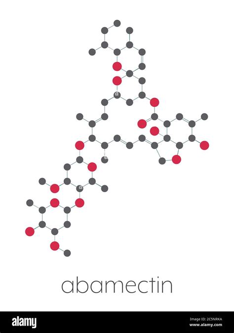 Abamectin Insecticide Molecule Stylized Skeletal Formula Chemical Structure Atoms Are Shown