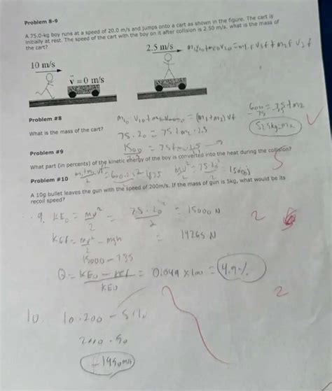 Solved Problem 8 10a 750kg ﻿boy Runs At A Speed Of 200ms