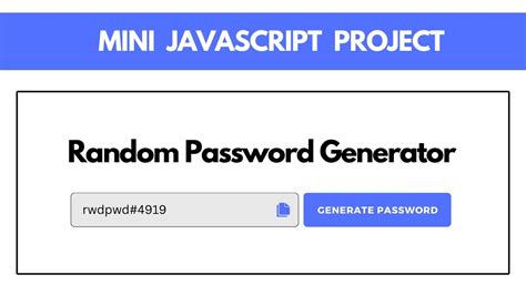 How To Make Random Password Generator In Html And Javascript Javascript Project Youtube