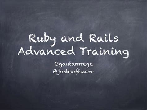 ruby and rails advanced training cybage ppt