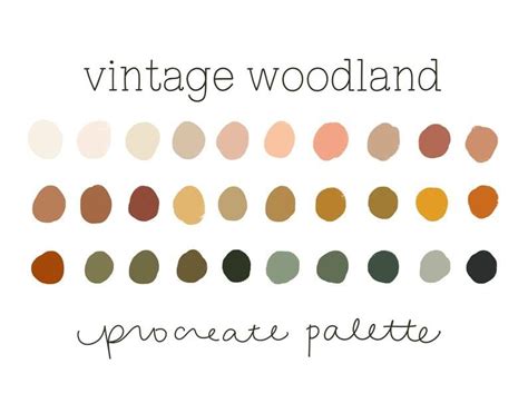 Vintage Woodland Procreate Color Palette Procreate Palette Etsy Canada Artofit