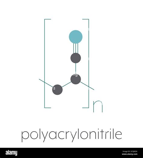 Polyacrylonitrile Pan Polymer Chemical Structure Stylized Skeletal
